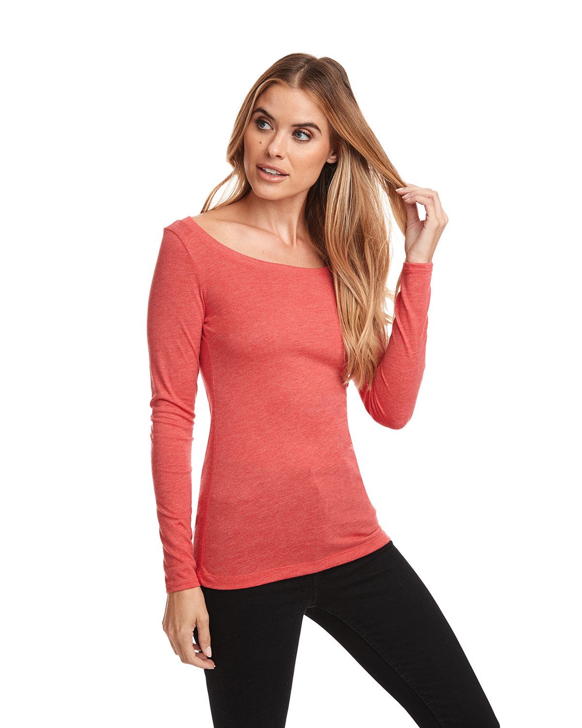 Next Level 6731 Ladies Triblend Long Sleeve Scoop T-Shirt-Veetrends.com